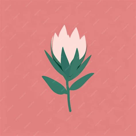 Minimalist Flower Illustration Art Premium Ai Generated Vector