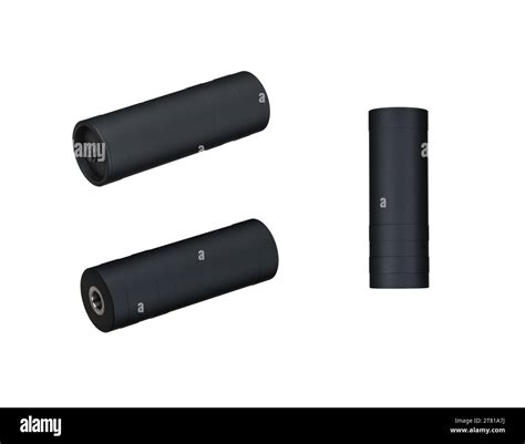 Black Silencer For Weapons Suppressor That Is At The End Of An Assault