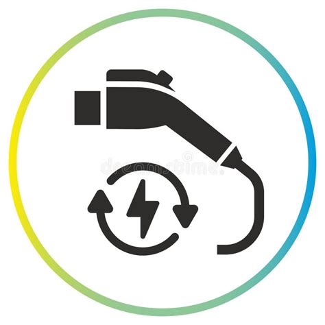 Electric Connector For Auto Icon Car Charger Plug To Electric Vehicle Flat Symbol Stock