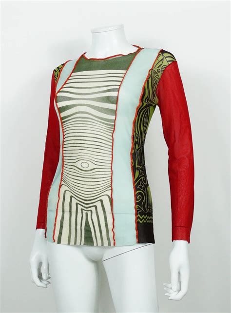 Jean Paul Gaultier Vintage 1996 Cyberbaba Body Map Optical Illusion Top