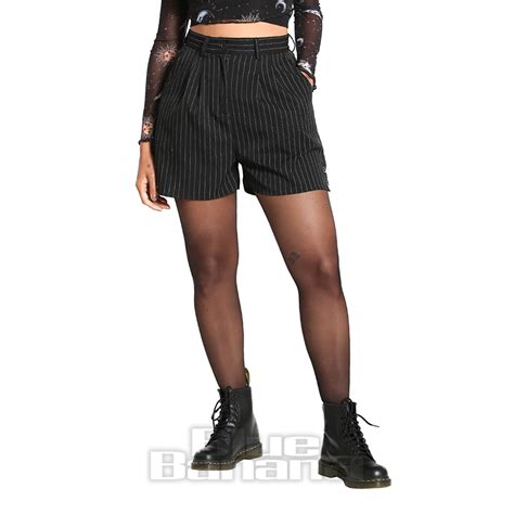 Hell Bunny Wolfie Shorts High Waisted Pinstripe Shorts