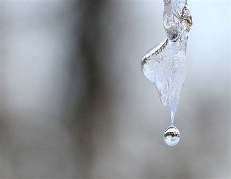 Iciclewater Droplet Inverted Image But Not Spring Weather In Iowa