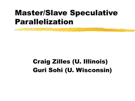 ppt master slave speculative parallelization powerpoint presentation