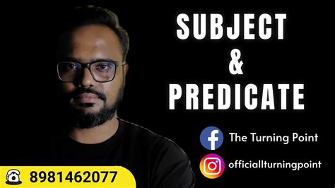 Subject And Predicate Youtube