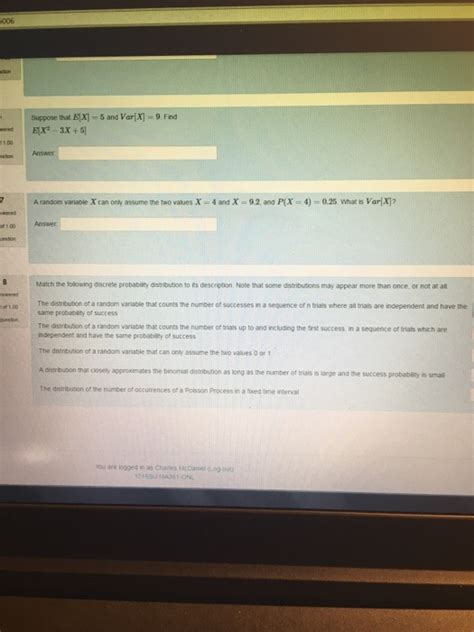 Solved Suppose That E X And Var X Find E X Chegg Com