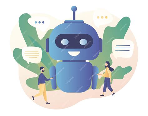 Premium Vector Chatbot Tiny People Chatting With Chatbot Application Ai Robot Assistant Online