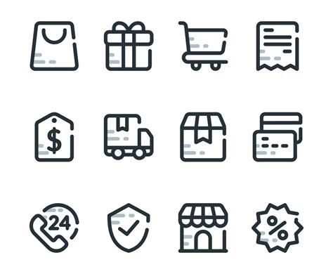 E Commerce App Icon Set Collection For Ui Ux Vector Art Graphics Freevector