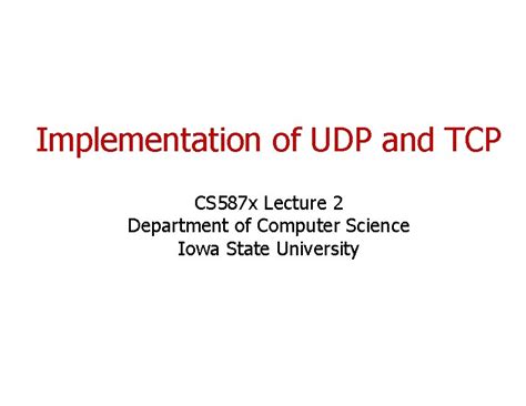 Osi 7 Layer Model Implementation Of Udp And