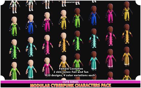 Modular Cyberpunk Characters Pack Cute Series Modular Cyberpunk Characters Pack Cute Series