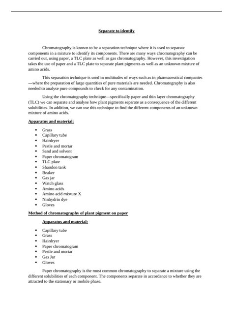 Unit 2 Assignment 2 Chromatography Principles And Applications Of Science I Stuvia Uk Unit 2 Assignment 2 Chromatography Principles And Applications Of Science I Stuvia Uk