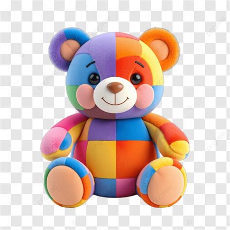 A Multi Colored Teddy Bear Toy Toy Landscape Plants Multicolor Png