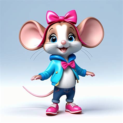 Illustration Of A Very Very Cute Little Mouse Dressed In Blue Jeans