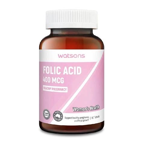 Watsons Folic Acid Tablet 400mcg Support Healthy Pregnancy And Fetal
