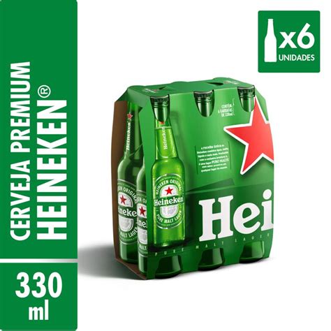 Pack 6un Cerveja Heineken Long Neck 330ml Armazem Campineiro