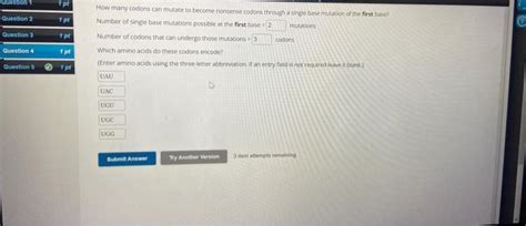 Solved How Mary Codons Can Mutate To Become Nonsense Codons