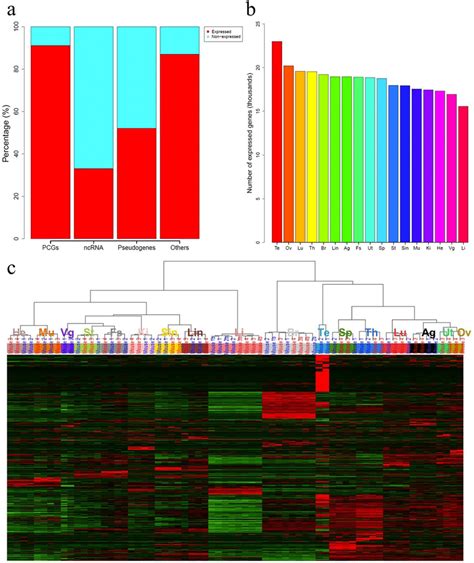Landscape Of The Mouse Transcriptome A Percentage Of Expressed Red Download Scientific