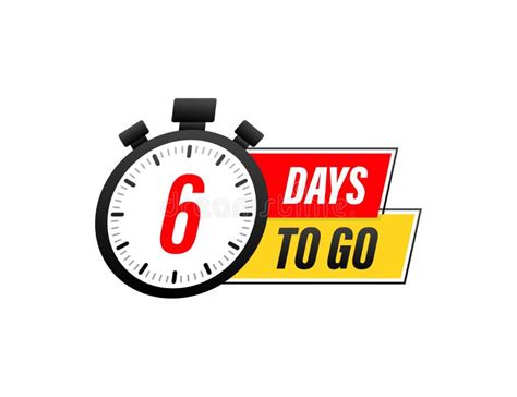 6 Days To Go Countdown Timer Clock Icon Time Icon Count Time Sale