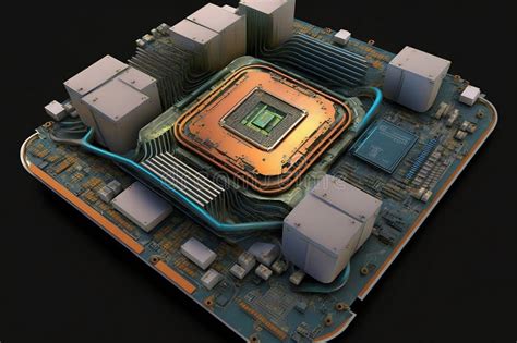 Electronic Circuit Board With Computer Generative Ai Stock Illustration Illustration Of