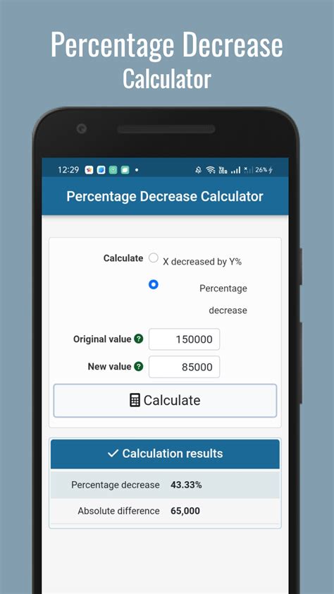 Percentage Decrease Calculatorappstore For Android