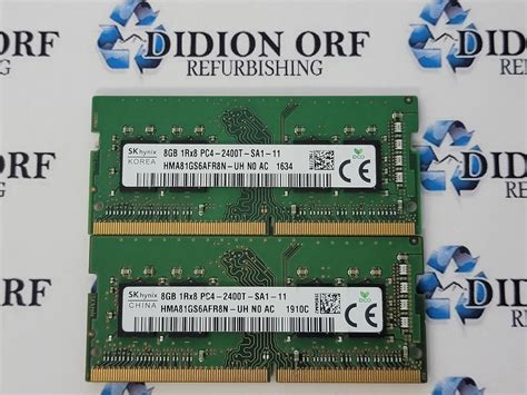 Set of 2 Sk Hynix 8gb DDR4 Laptop RAM 2400 MHz 1rx8 HMA81GS6AFR8N-UH ...