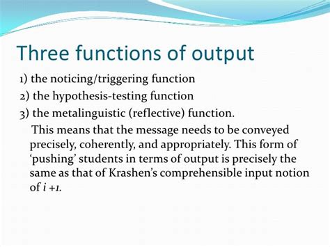 Input Vs Output Hypothesis