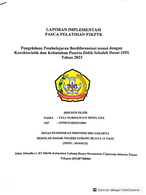 Contoh Laporan Implementasi Pasca Pelatihan Pdf