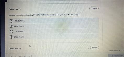 [solved] Question 19 Calculate The Reaction Entropy As Rx