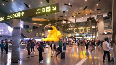 Terminal At Hamad International Airport In Doha Qatar Editorial