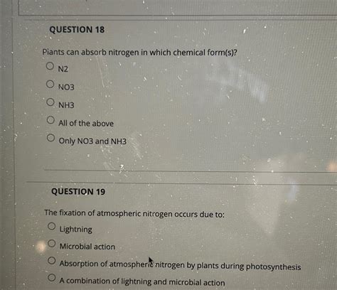 Solved Question 18piants Can Absorb Nitrogen In Which