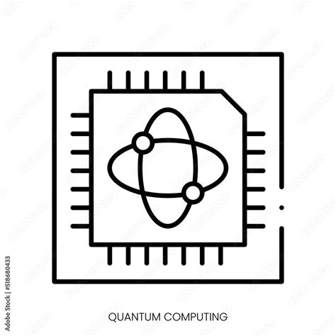 Quantum Computing Icon Linear Style Sign Isolated On White Background Vector Illustration