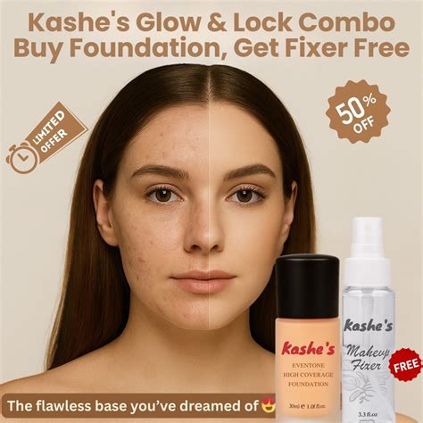 Dream Duo Kashe Eventone High Coverage Foundation With Setting Spray Radiant Shades