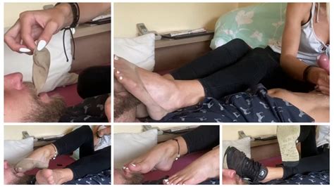 S Smelly Nylon Ped Socks After Gym And Handjob With Strong C