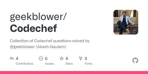 Github Geekblowercodechef Collection Of Codechef Questions Solved