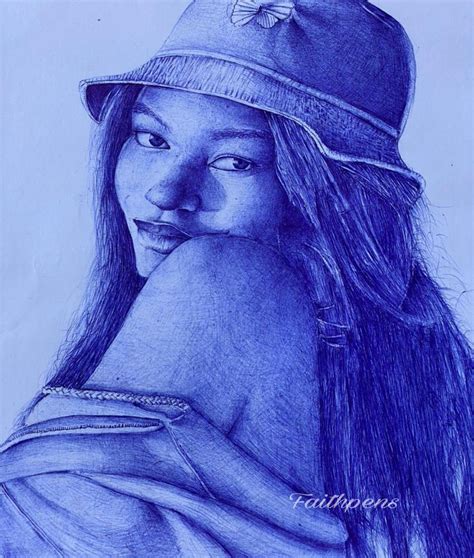 Ballpen Drawing Of Riele Downs By Faithpens100 On Deviantart