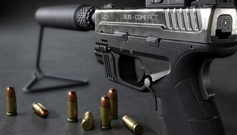 Custom Modified Springfield Handgun 3d Model Cgtrader