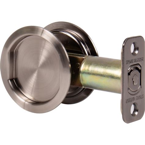 Round Pocket Door Lock Passage With 2 34 Latch Antique Nickel