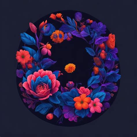 Vetor De Ilustração De Arte De Fantasia De Flores Coloridas