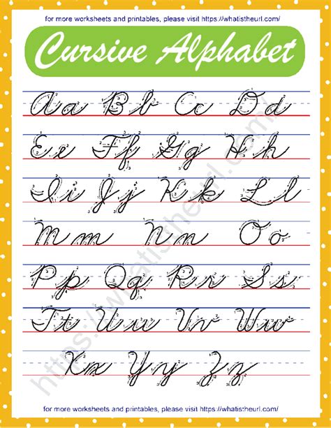 Cursive Alphabet Chart Upper And Lower Case