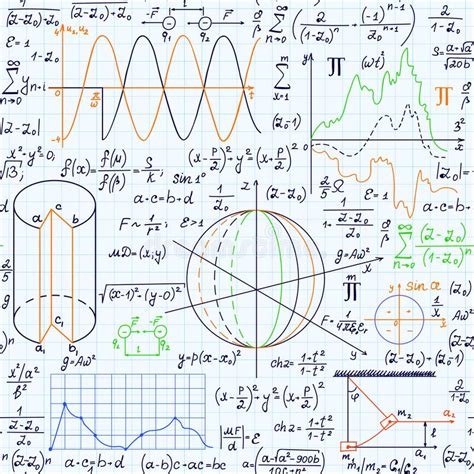 Physical Scientific Vector Seamless Pattern With Formulas Researching