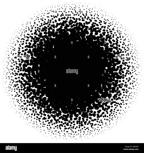 Circle Half Tone Element Over White Circular Fading Circles Outwards