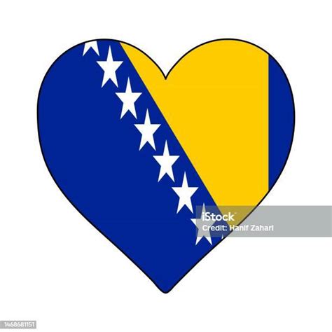 보스니아 헤르체고비나 하트 모양 플래그 보스니아 헤르체고비나를 사랑하십시오 보스니아 헤르체고비나를 방문하십시오 남유럽 유럽 유럽 연합 벡터 일러스트레이션 그래픽 디자인