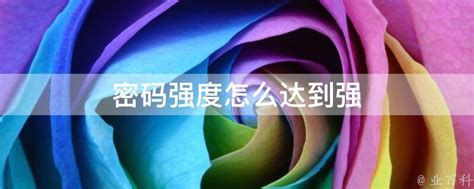 密码强度怎么达到强 业百科