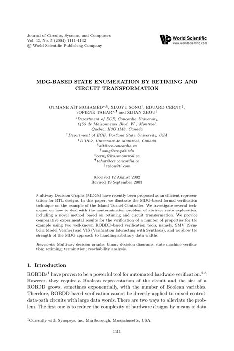 Pdf Mdg Based State Enumeration By Retiming And Circuit Transformation
