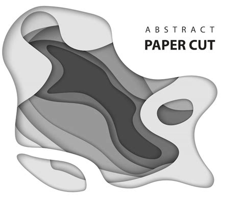 추상 흰색과 회색 종이 잘라 배경 프리미엄 벡터