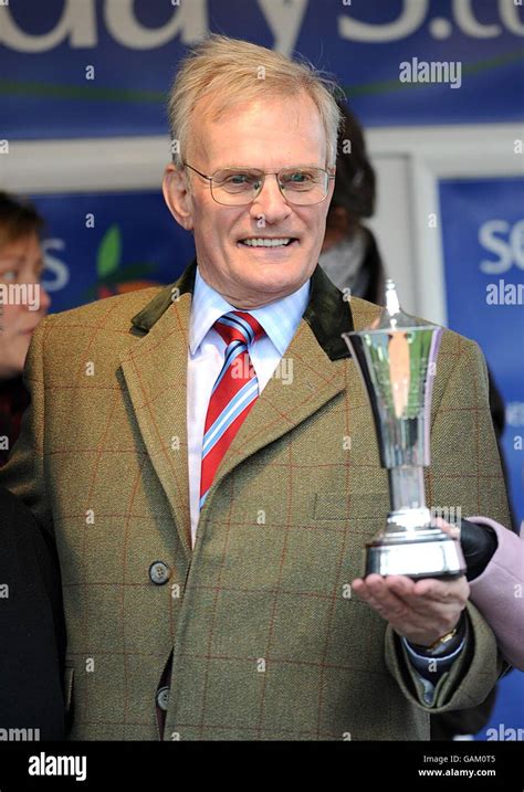 Owner Clive Smith Celebrates With The Trophy After Winning With Master