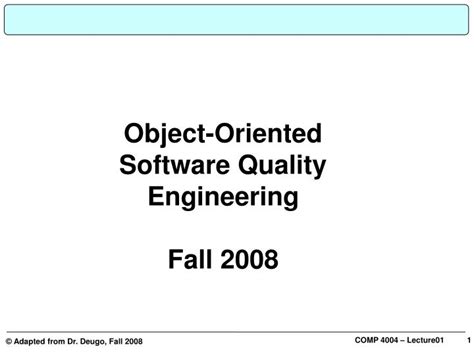 PPT Object Oriented Software Quality Engineering Fall PowerPoint Presentation ID