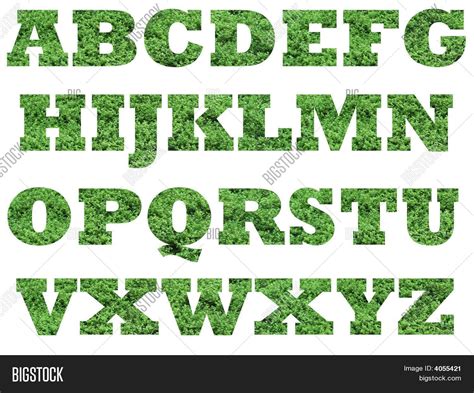 Alphabet Grass Font Image And Photo Free Trial Bigstock