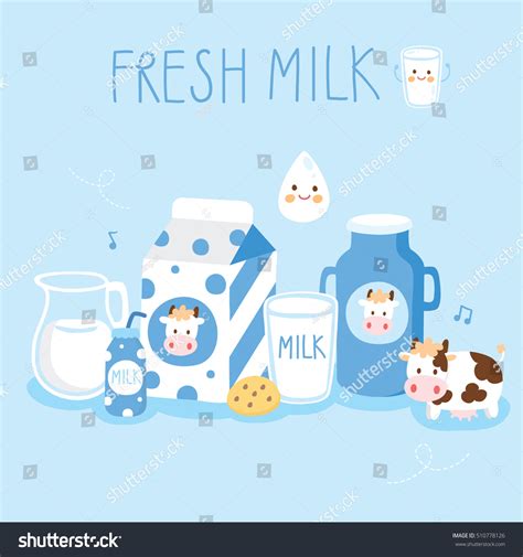 Set Cute Milk Product Stock Vector Royalty Free 510778126 Shutterstock