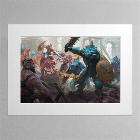 Saurus Warriors Art Print Age Of Sigmar Collectible Warhammer Art
