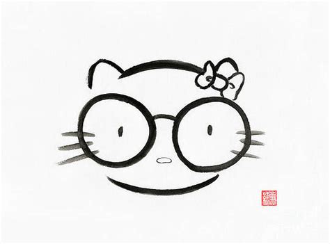 Hello Kitty With Glasses Drawings